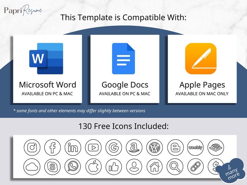 Professional Resume Template for MS Word, Mac Pages, Google Docs: Resume With Border Line ...