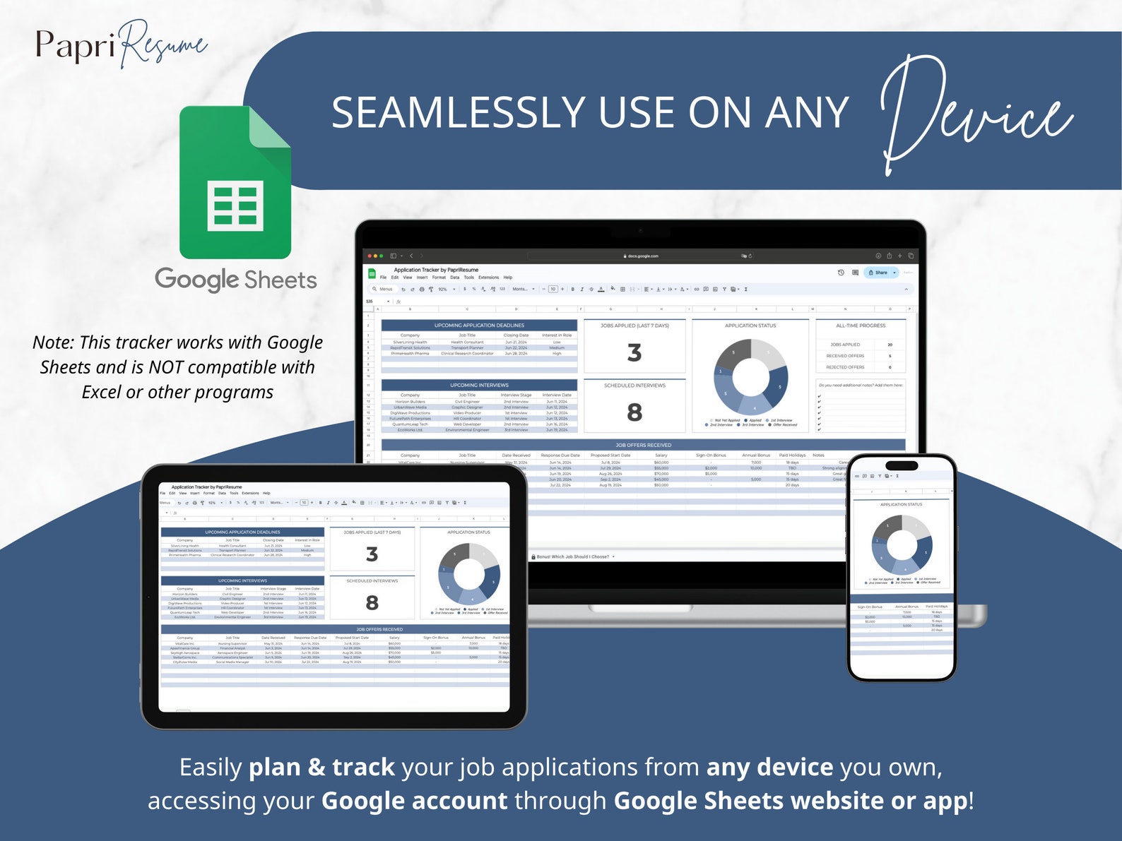 Job Search Tracker Spreadsheet | Job Interview Tracker | Job Offers ...