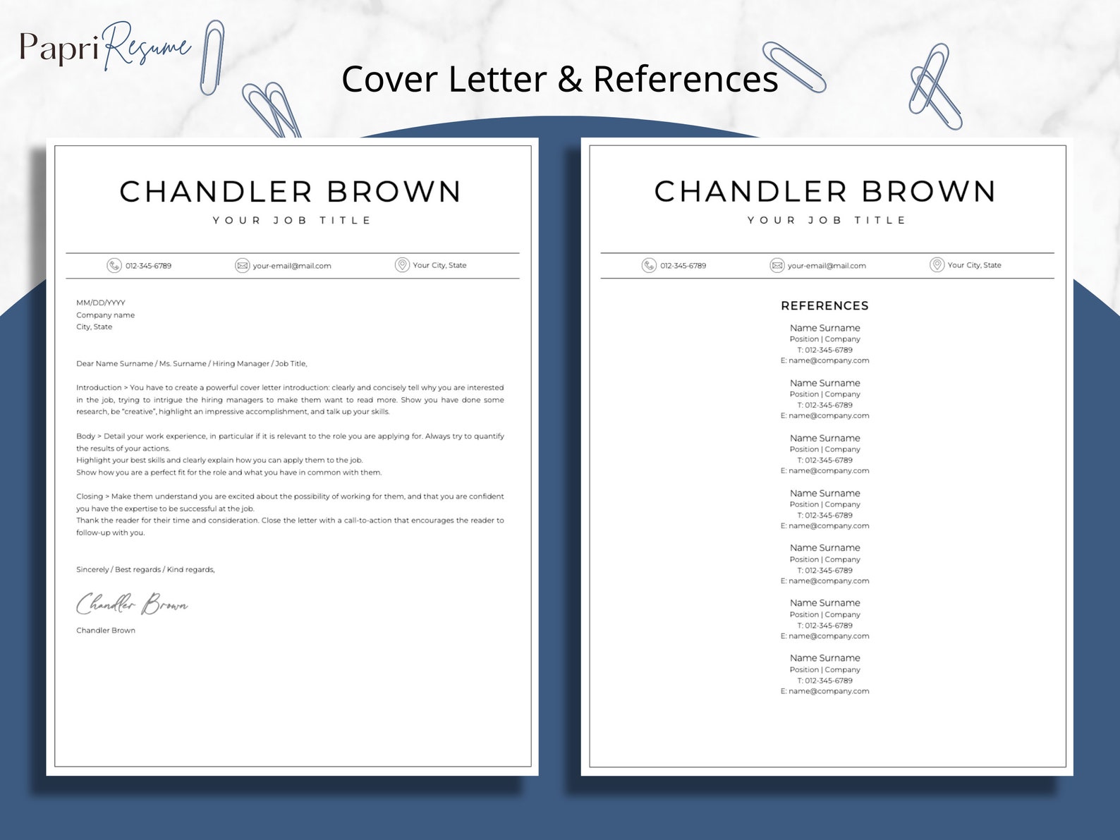 Professional Resume Template for MS Word, Mac Pages, Google Docs ...