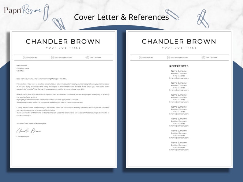 Professional Resume Template for MS Word, Mac Pages, Google Docs ...
