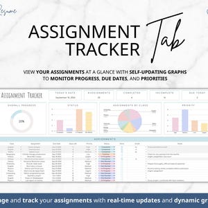 Assignment Tracker Template Google Sheets Template Homework Log Student ...