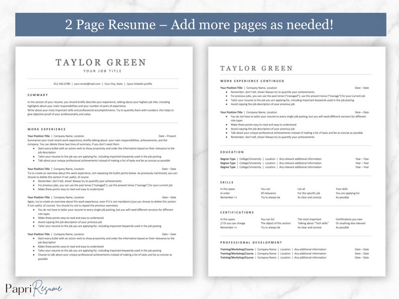 ATS Friendly Resume Template Word, Pages, Google Docs, ATS Resume, ATS ...