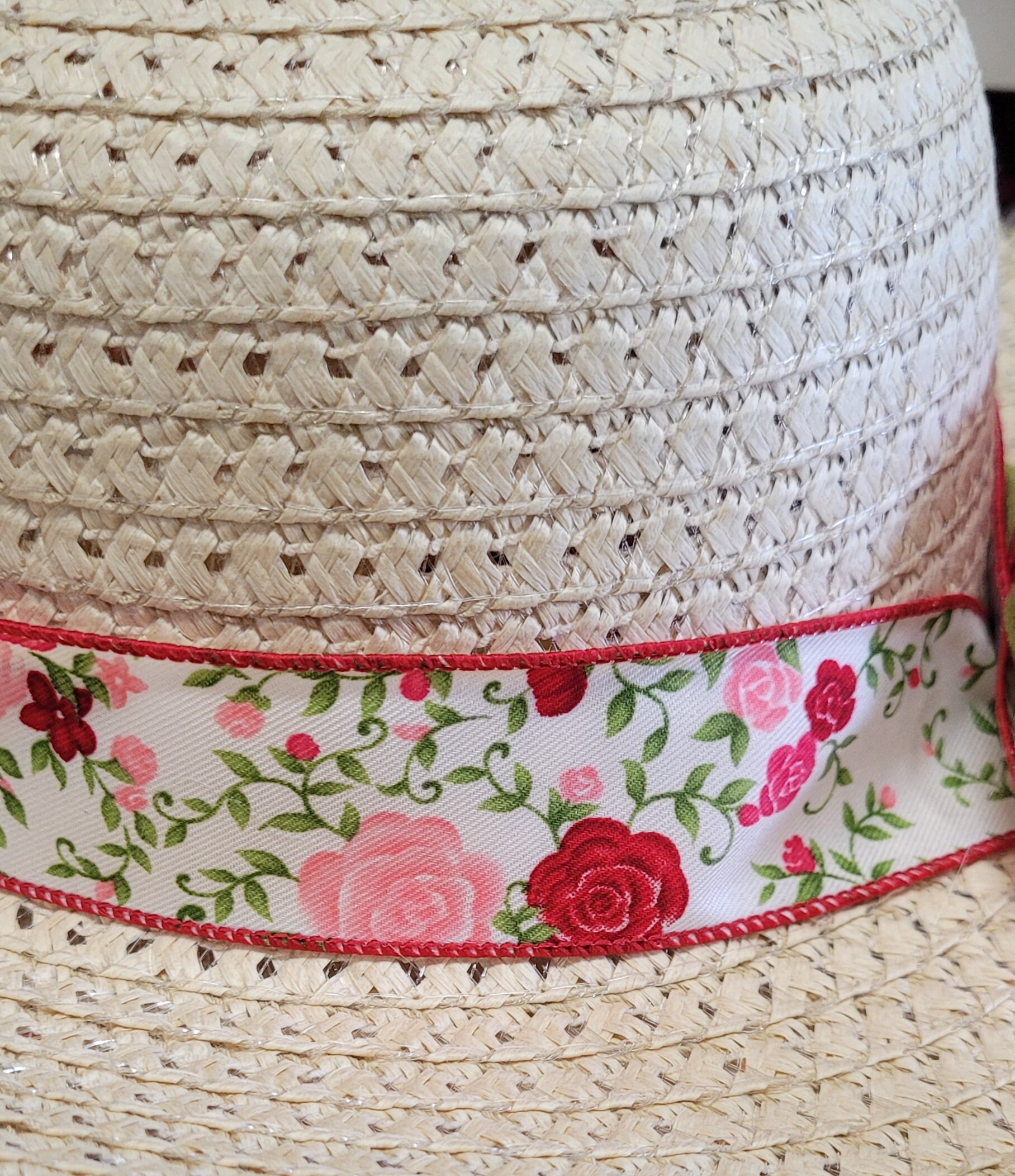 Victorian Rose Straw Hat 13.5 in Diameter - Etsy
