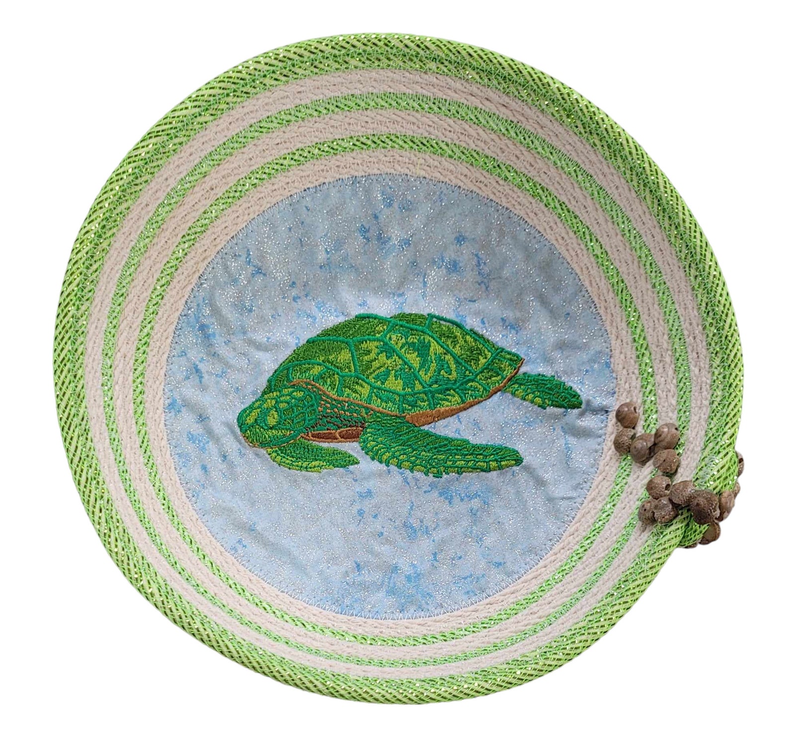 Embroidered Turtle Rope Bowl - Etsy