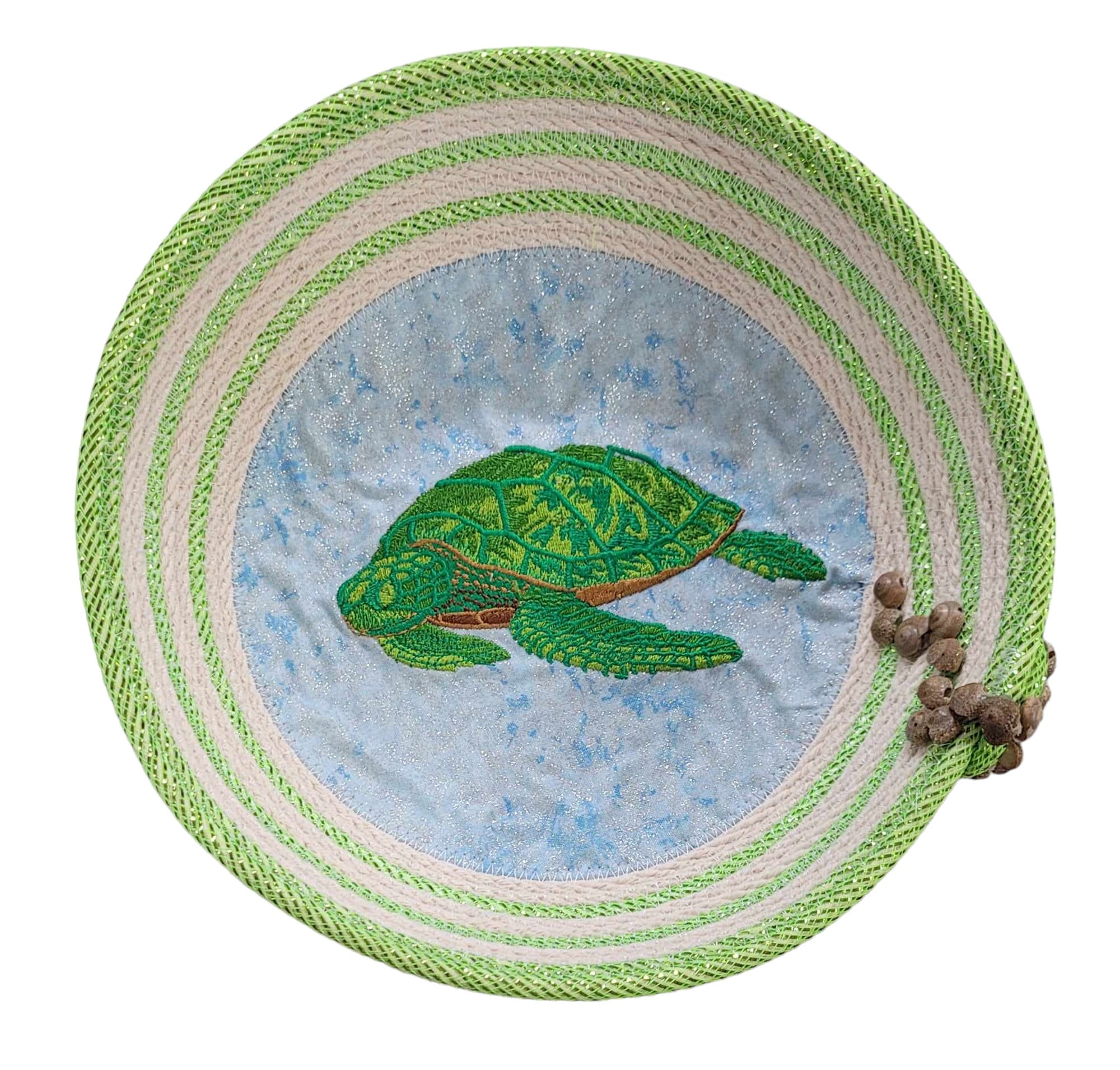 Embroidered Turtle Rope Bowl - Etsy