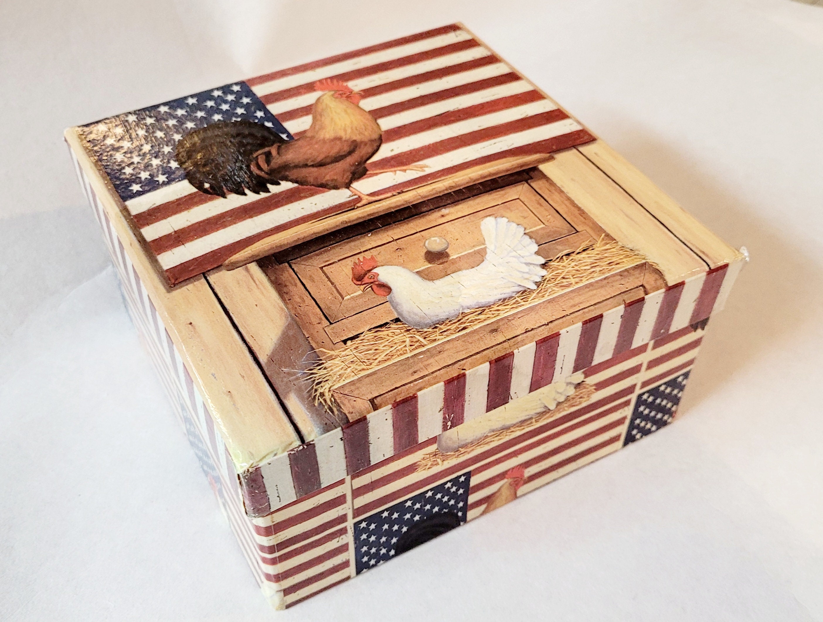 Vintage Patriotic Storage Box - Etsy