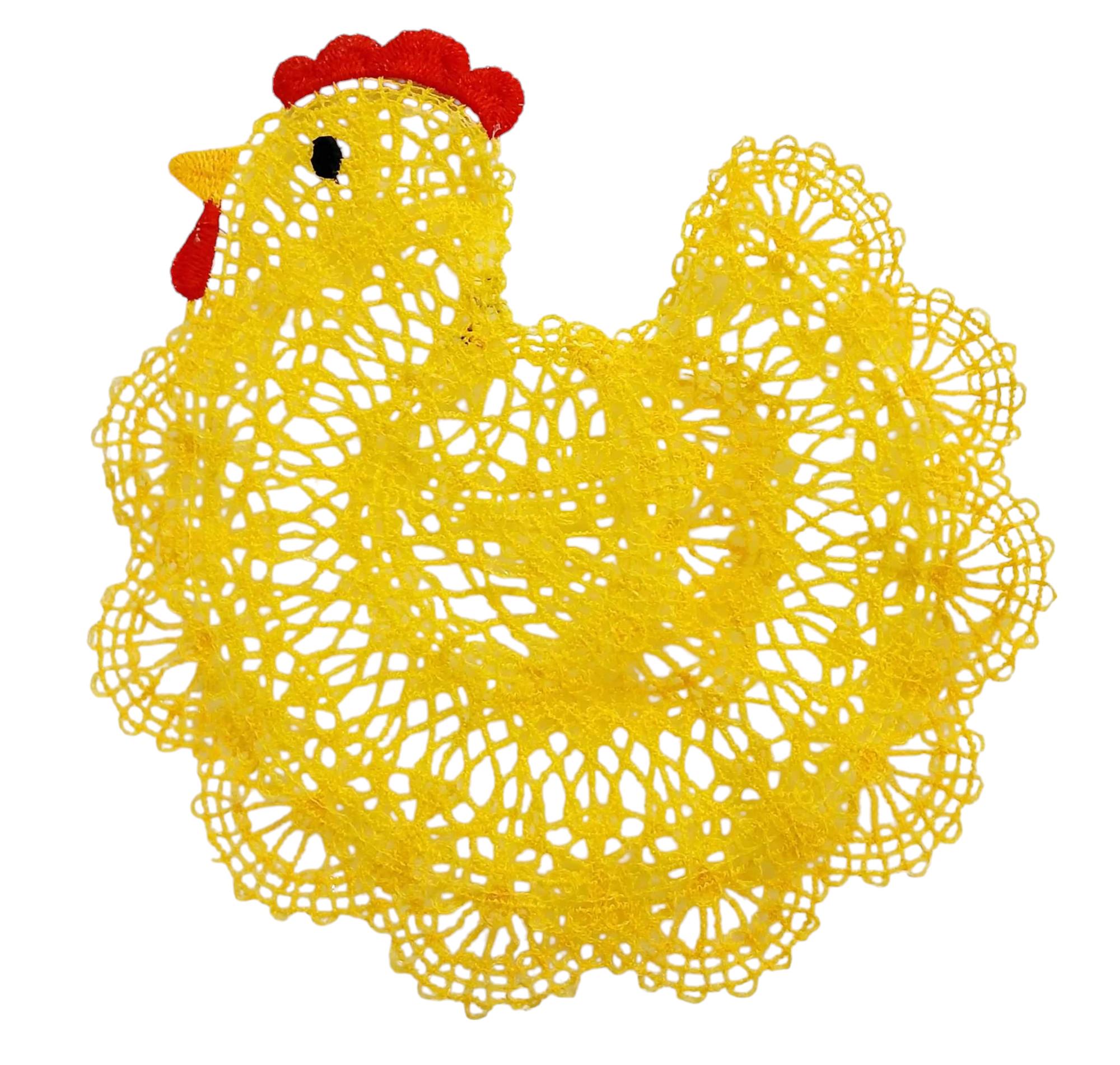 Chicken Embroidered Doily Different Colors 7 X 6 - Etsy