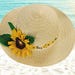 Embroidered Sunflower Straw Hat - Etsy
