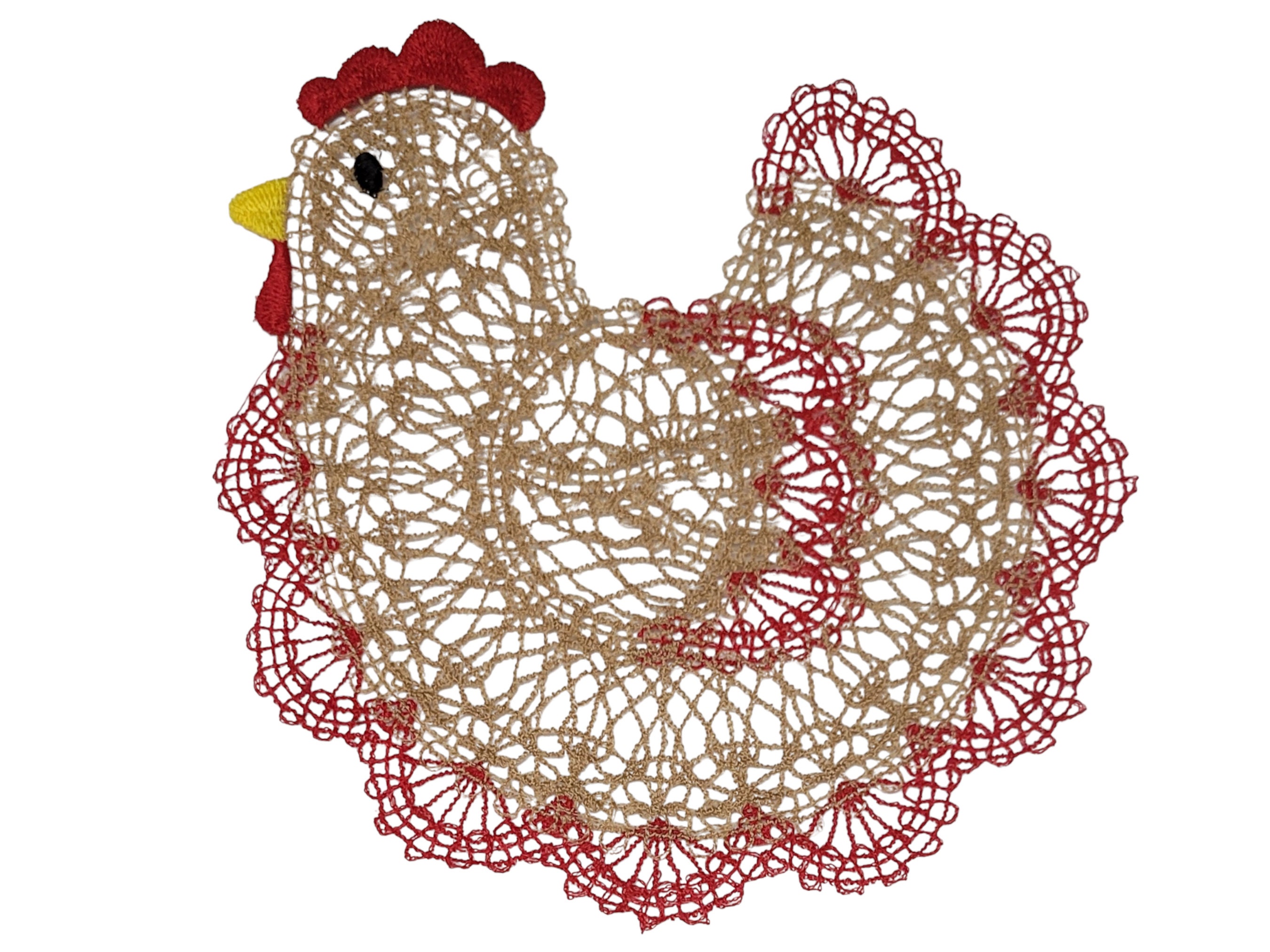 Chicken Embroidered Doily Different Colors 7 X 6 - Etsy