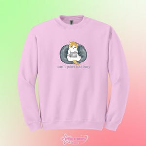Mofusand Computer Sweatshirt, Cant Paws Too Busy Sweatshirt, Mofusand ...
