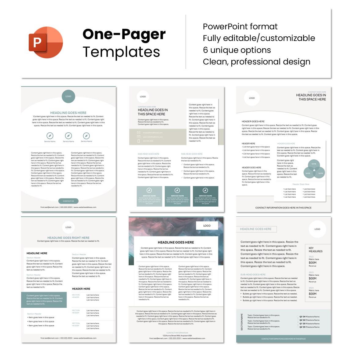 One Pager Templates | Powerpoint | PPT | Business Overview | Service ...