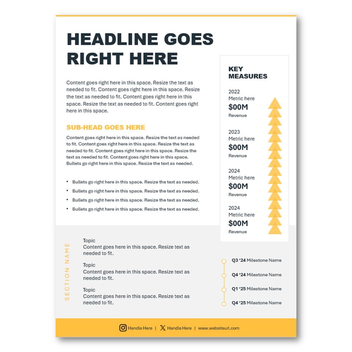 One-pager Templates | Powerpoint | Business Summary Pages | Executive ...
