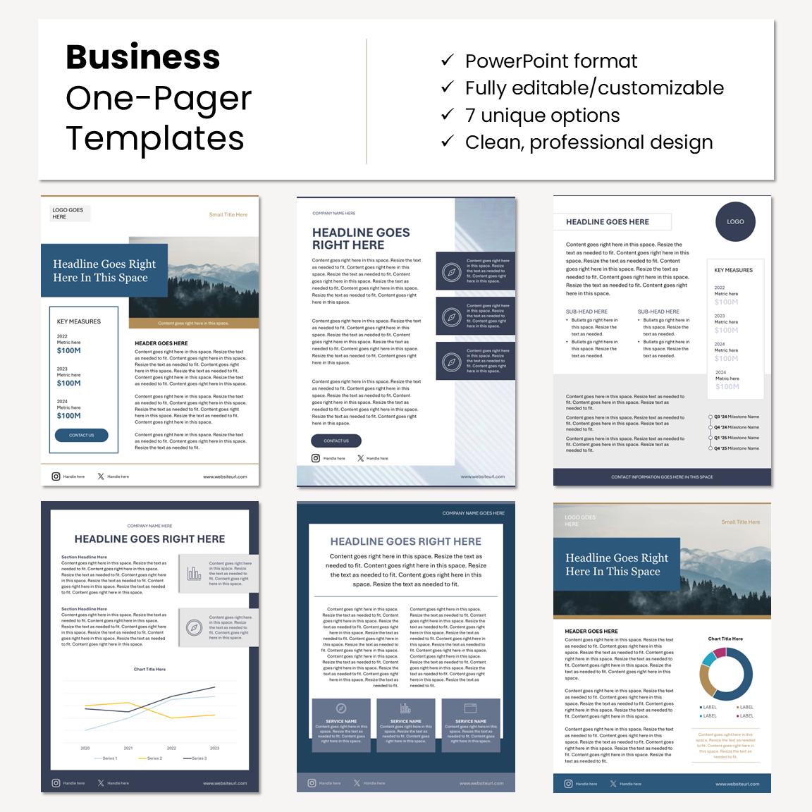 Corporate One-pager Powerpoint Templates | Business Flyers | Services ...