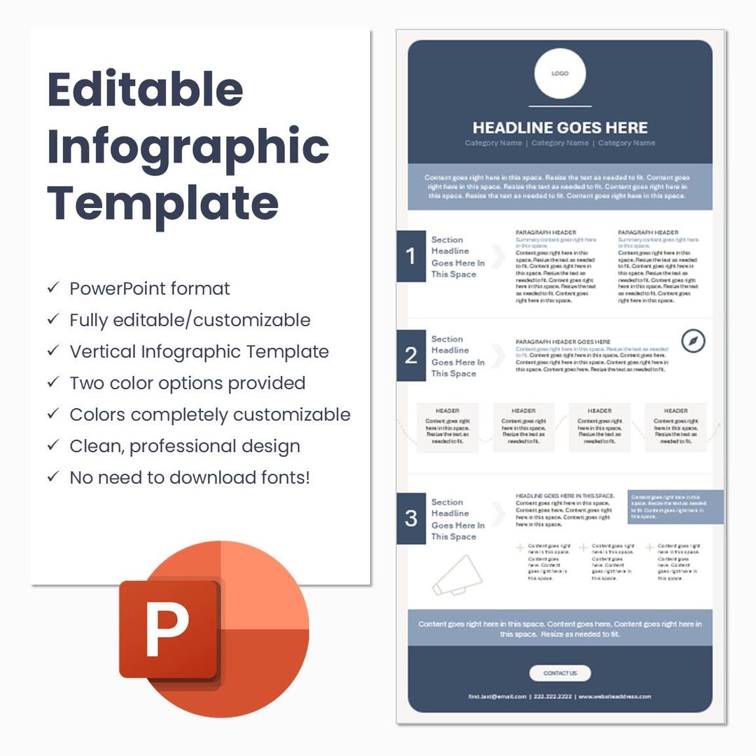 Infographic Template - Powerpoint | Fully Editable - Etsy