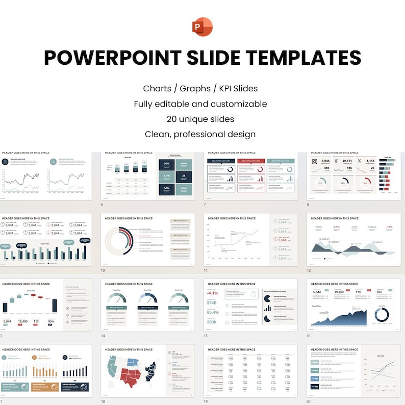 Powerpoint Slide Templates | KPI, Charts, Graphs (editable PPT ...