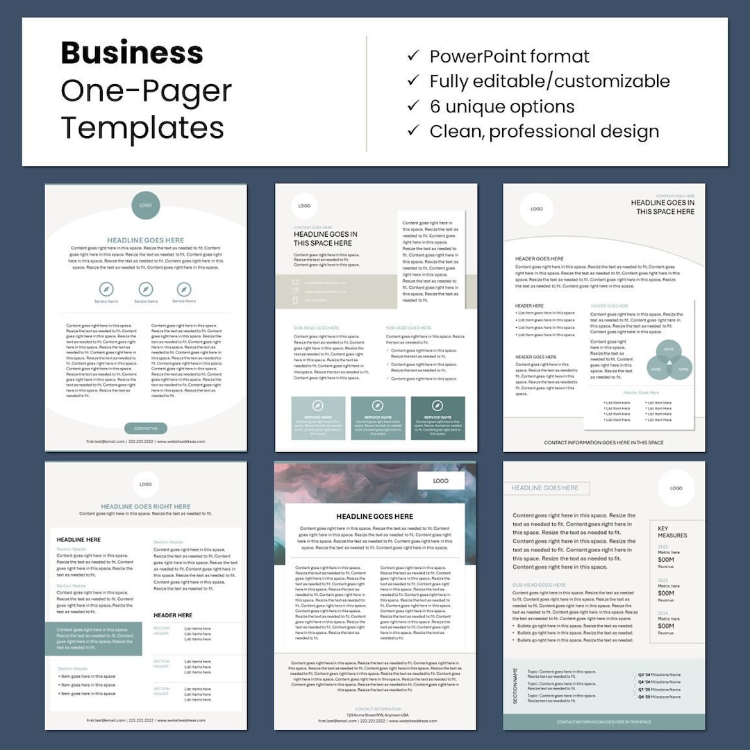 One Pager Templates | Business Overview | Service Summary | 1-pager ...