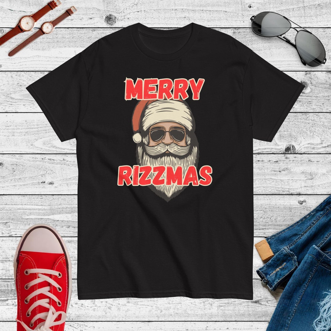 Retro Funny Christmas Rizz Meme Merry Rizzmas T-shirt, Funny Christmas ...
