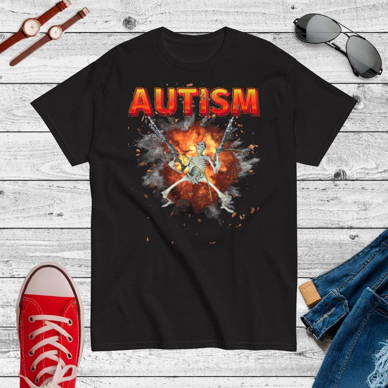 Autism Shirt, Autistic Funny Skeleton, Edgy Skeleton Meme, Oddly ...