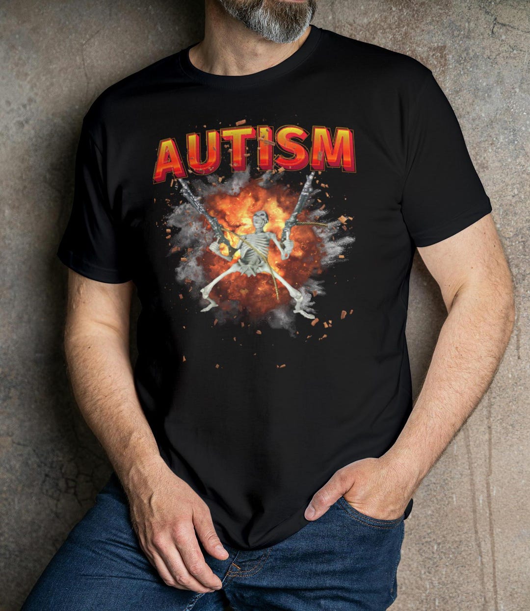 Autism Shirt, Autistic Funny Skeleton, Edgy Skeleton Meme, Oddly ...