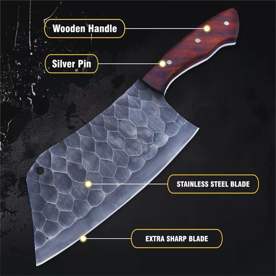Custom Handmade Carbon Steel Cleaver Knife Gift for Him Butcher Cleaver ...