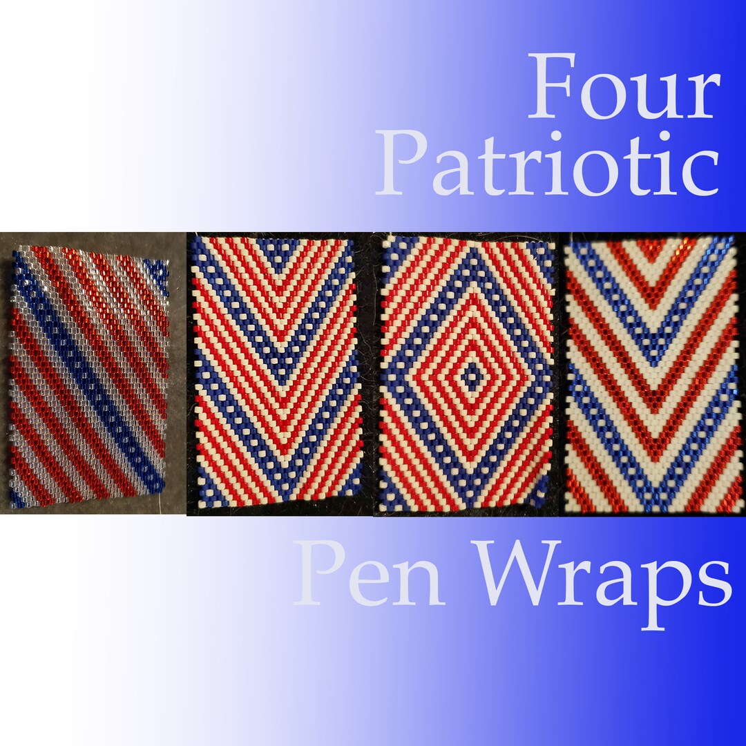 Patriotic Colors in Radiating Diamonds, Stripes, Chevron thin/thick Pen ...