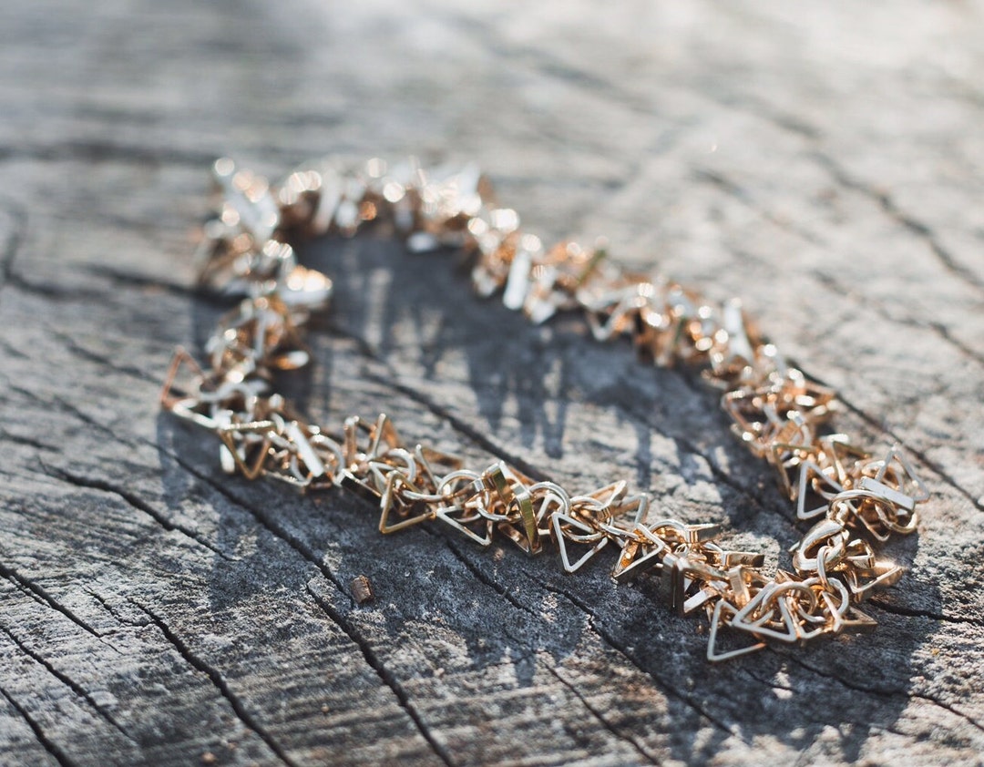 The Angle Bracelet Gold Bracelet, Triangle Bracelet, Geometric Bracelet ...