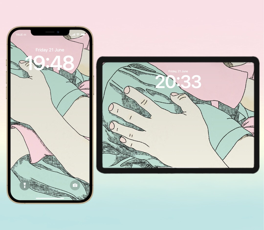 Hug iPhone & iPad Wallpaper Set | Friendship, Emotional Support, Green ...
