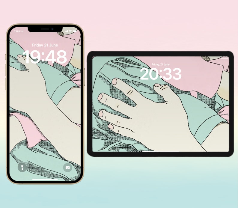 Hug iPhone & iPad Wallpaper Set | Friendship, Emotional Support, Green ...