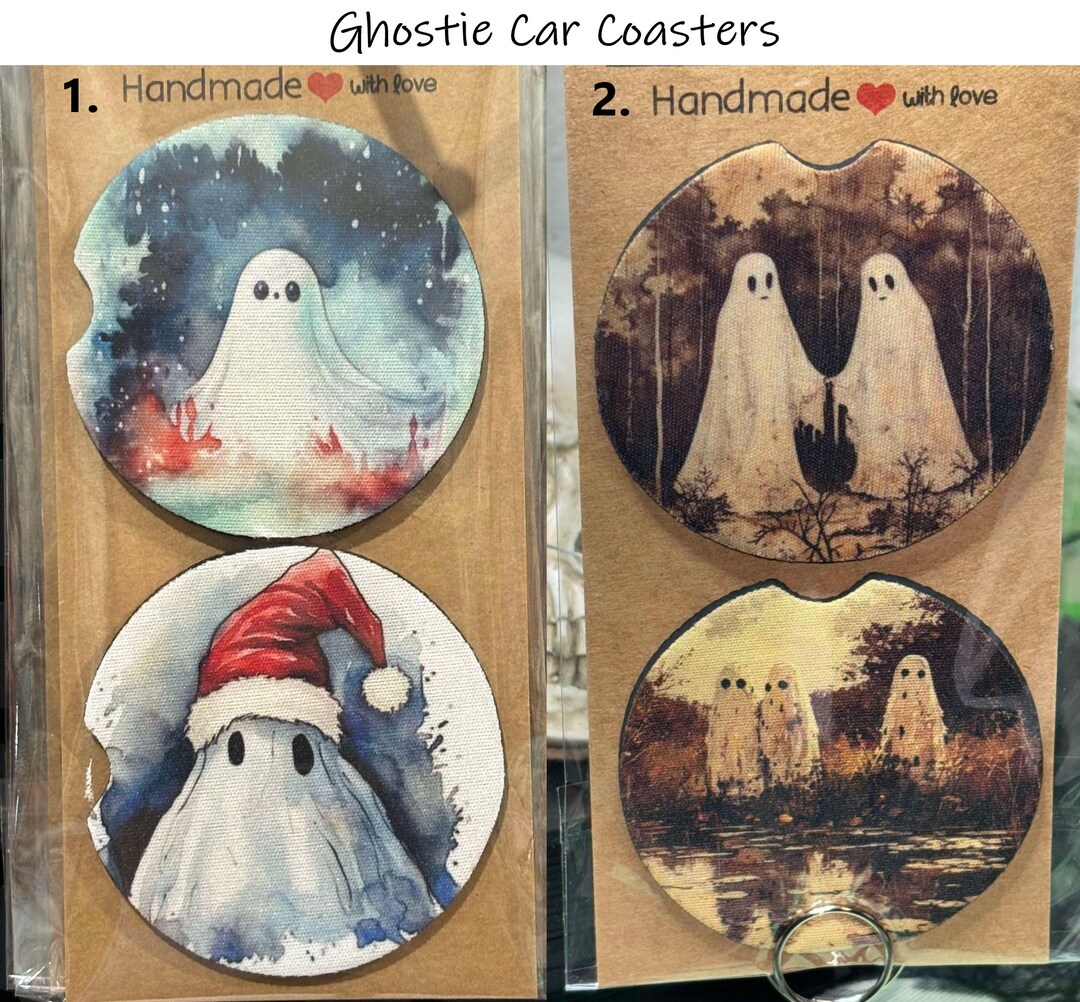 Set of 2 Car Coasters, Pop Sockets, Stickers, and More. Witchy , Spooky ...