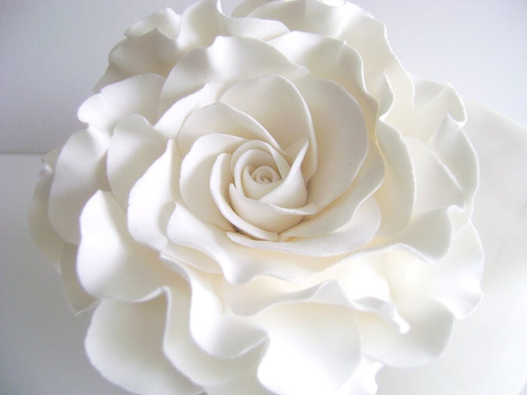 White Rose Cake Topper Flower Cake Topper Wedding Cake Flower Floral ...