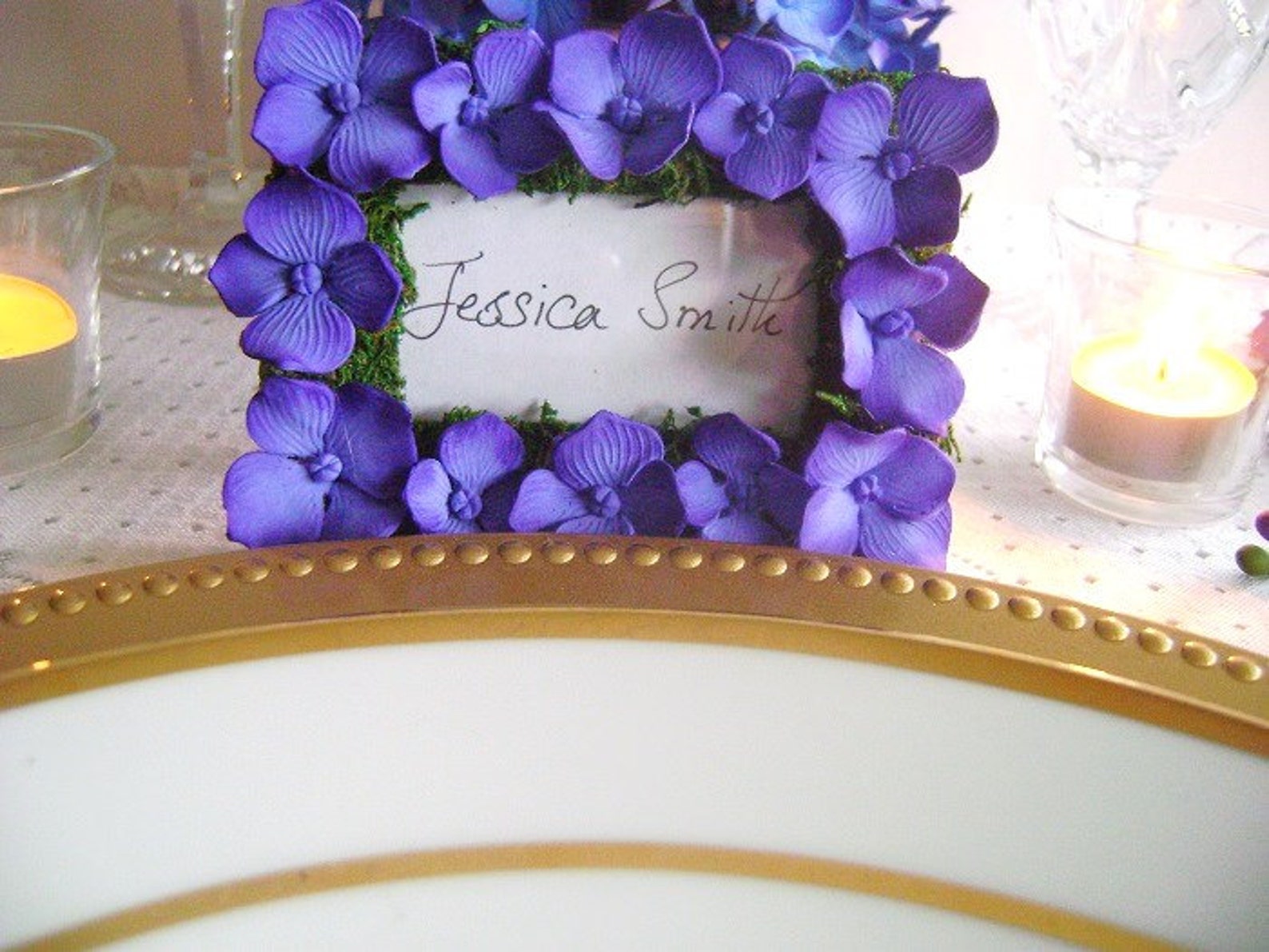 Escort Card Holder Purple Wedding Place Card Frame Bridal Shower Favors ...