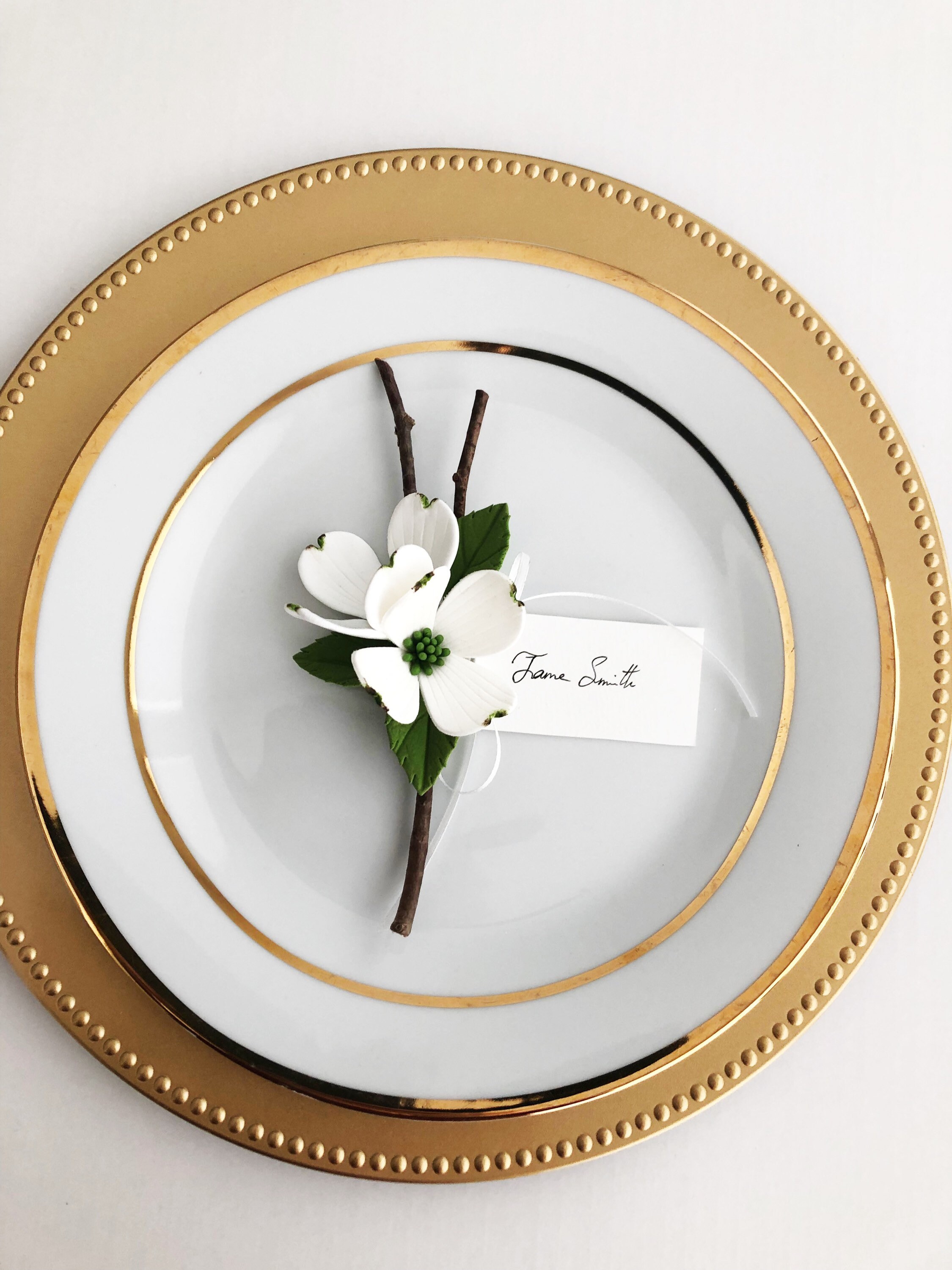 Dogwood Clay Flower Place Card Holders: Wedding Favors, Set of 10 - Etsy