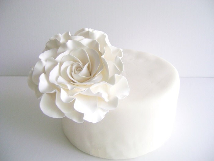 White Rose Cake Topper Flower Cake Topper Wedding Cake Flower Floral ...