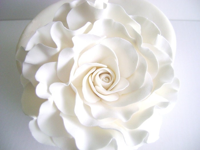 White Rose Cake Topper Flower Cake Topper Wedding Cake Flower Floral ...