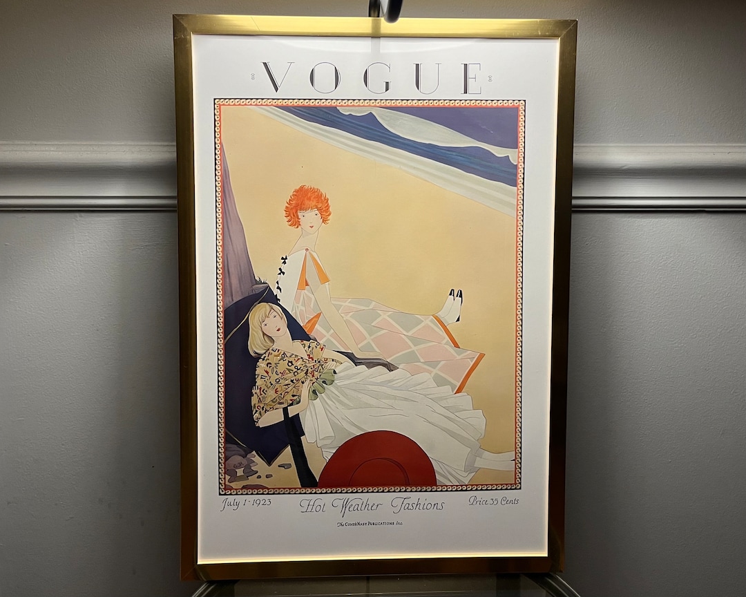Vintage Vogue Cover Framed Art Print 14x20 Reproduction Vogue Cover ...