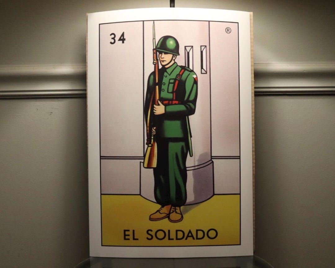 Physical Product! El Soldado (the Soldier) Loteria Card Print | 13x19 ...