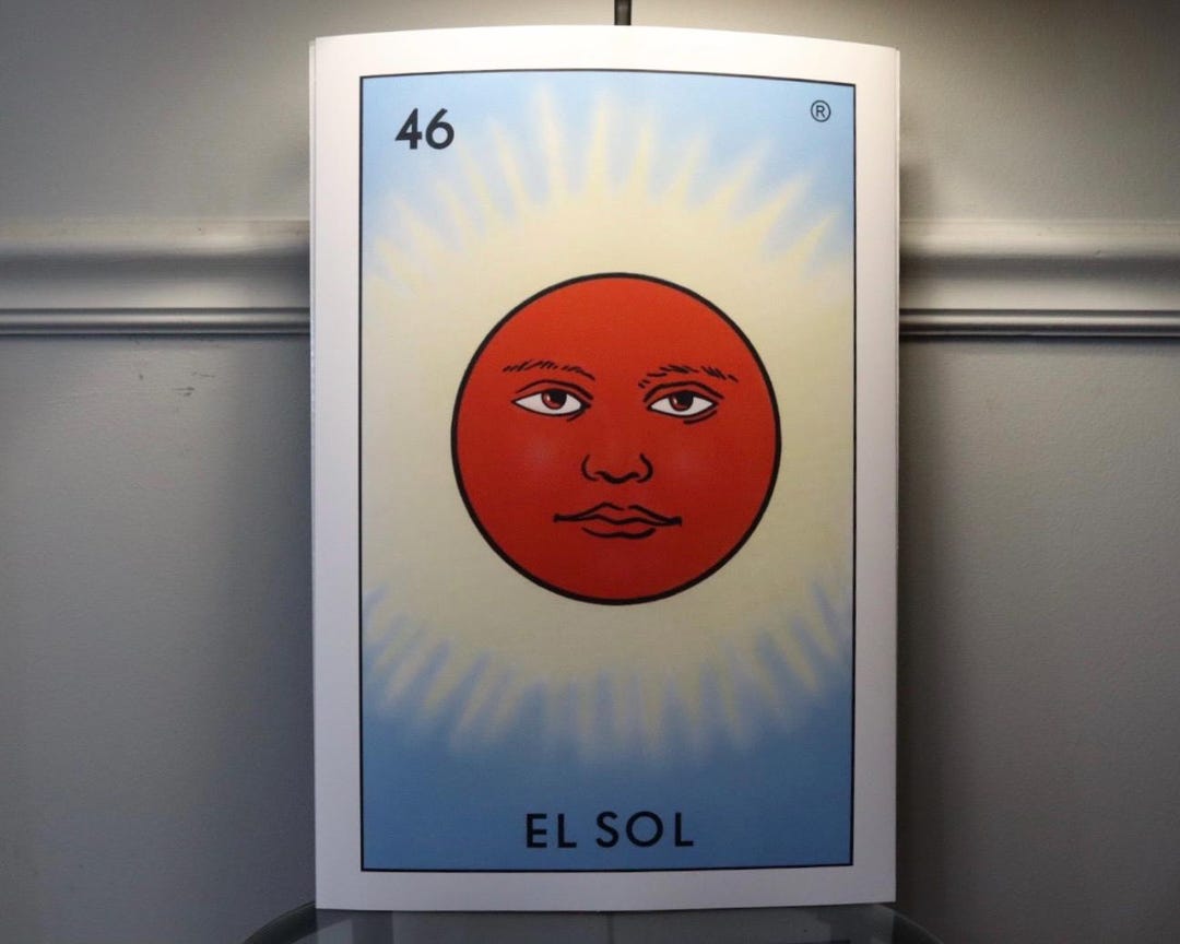 Physical Product! El Sol (the Sun) Loteria Card Print | 13x19 Vintage ...