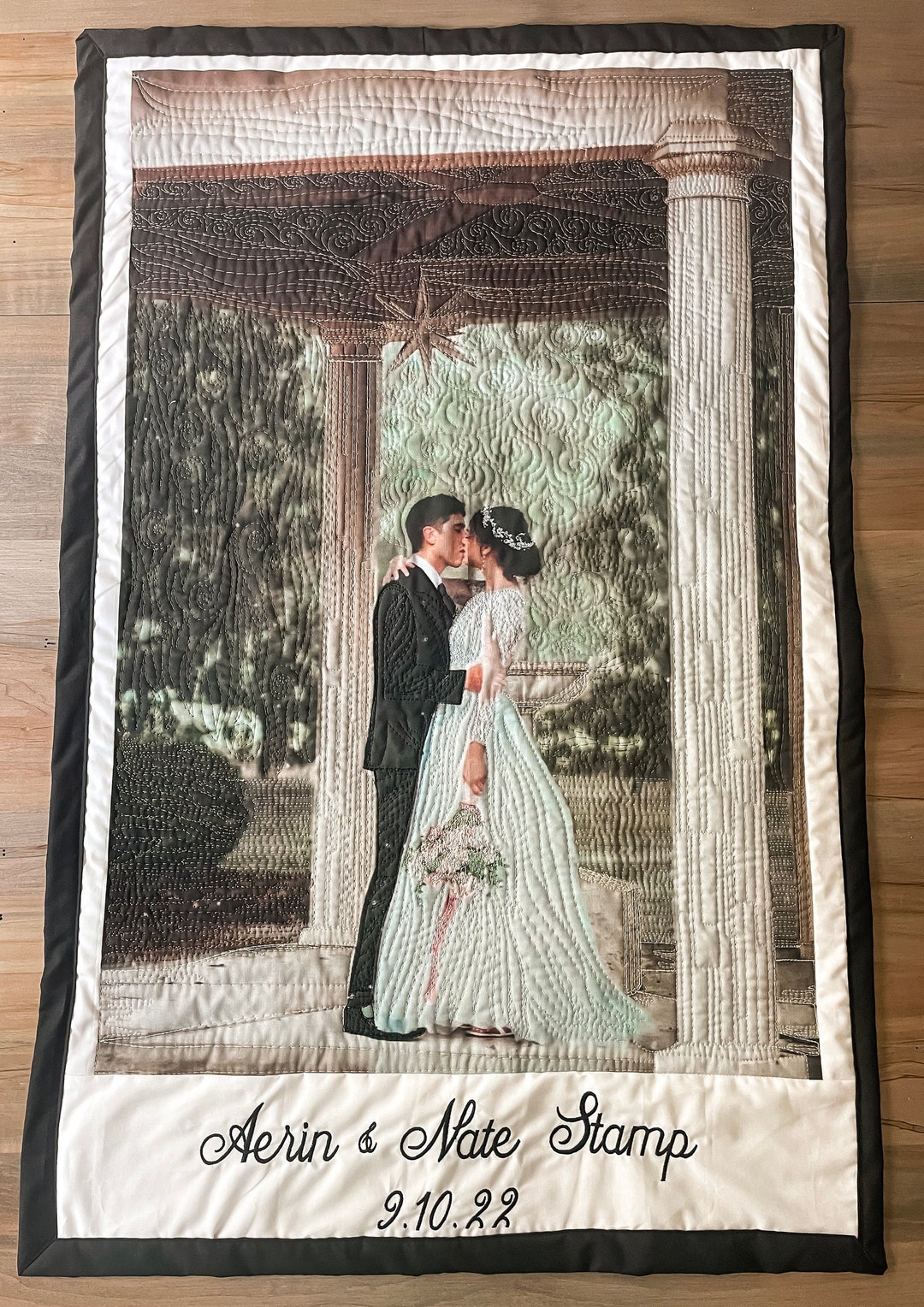 Custom Quilted Tapestry, Personalized Photo Quilt, Handmade Memory ...