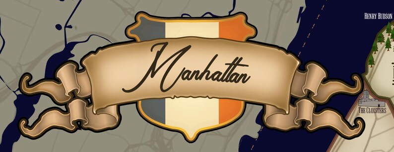 New York City Neighborhood Map With Landmarks - Etsy