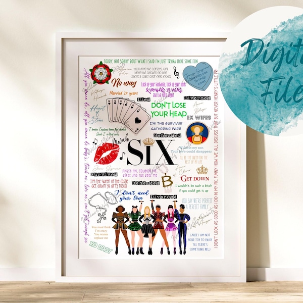 Six the Musical Poster - Etsy UK