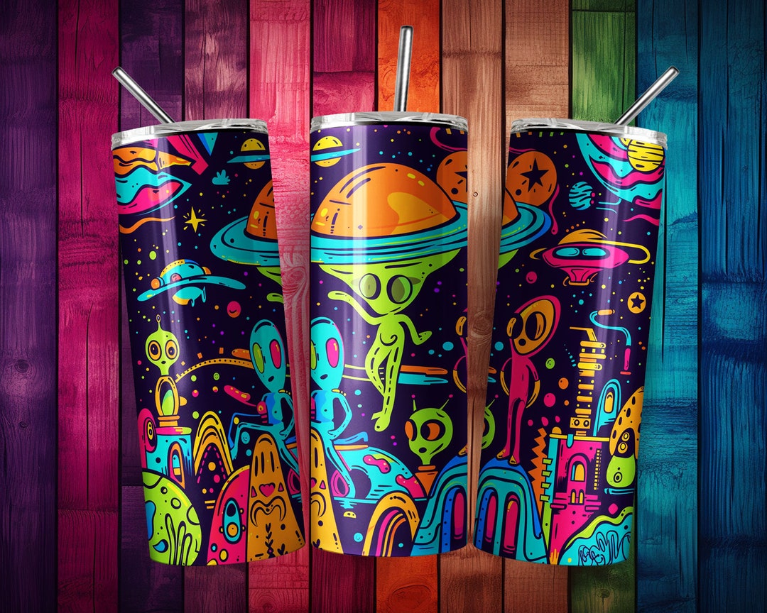 Sarcastic Alien Tumbler Wrap, Crazy Extraterrestrials 20oz-30oz Skinny ...