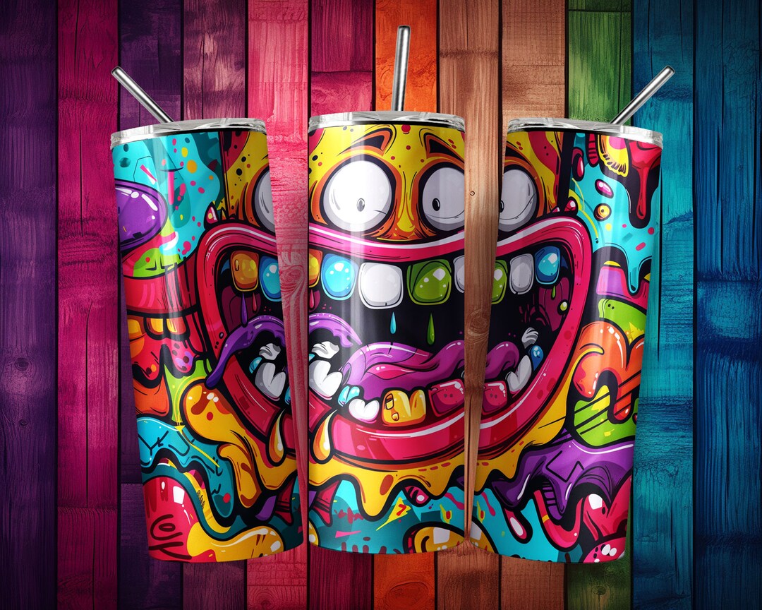 Sarcastic Monster Tumbler Wrap, Crazy Monster 20oz and 30oz Skinny ...