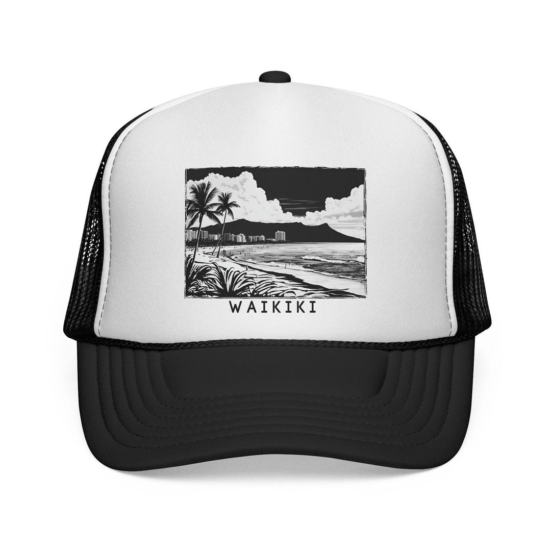 Waikiki Hawaii Trucker Hat - Hawaii Hat, Island Style, Honolulu, Oahu ...