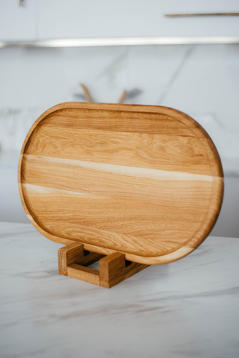 Big Oval Wooden Tray, Natural Oak, Wood Coaster, Wooden Plate, Modern ...