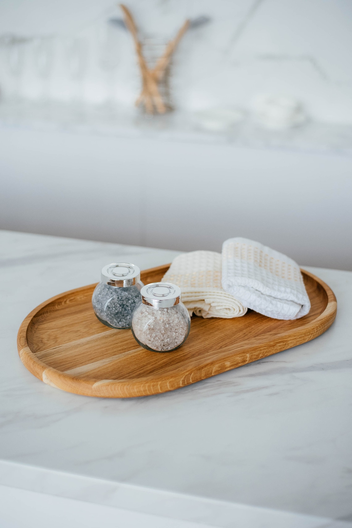 Big Oval Wooden Tray, Natural Oak, Wood Coaster, Wooden Plate, Modern ...
