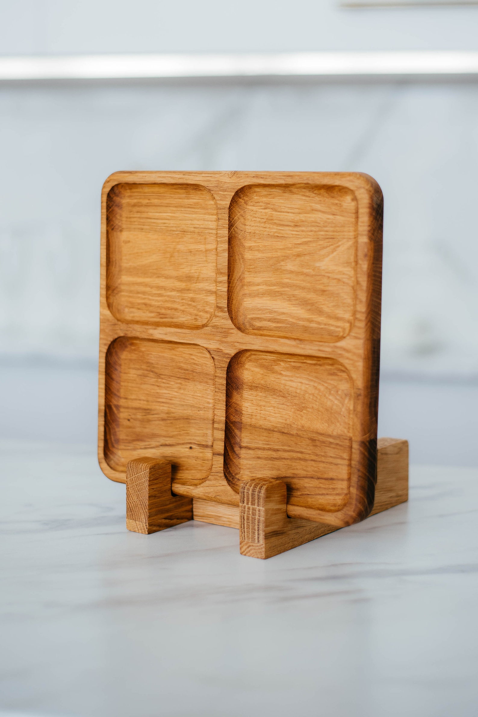 Wooden Square Platter, Sectional Wooden Dish, Serving Plate, Divided ...