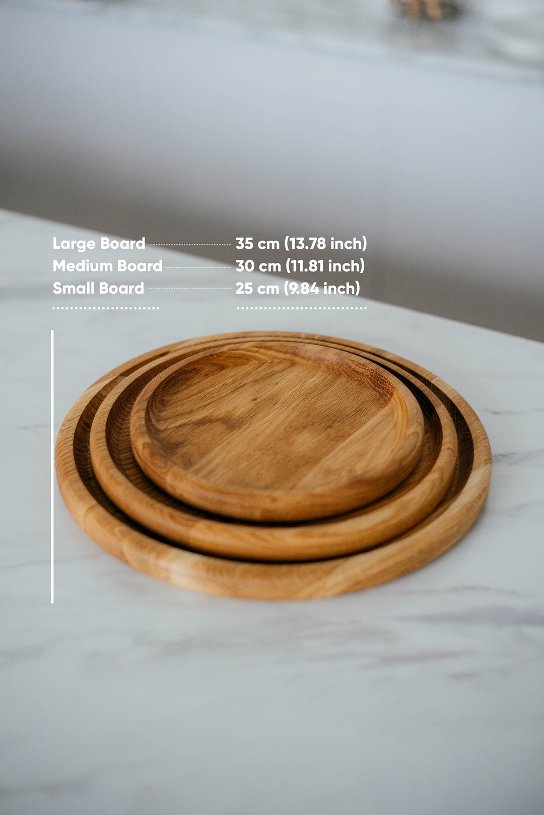 Wooden Dinner Plate Set, Round Solid Wooden Plate, Pizza Plate, Wooden ...