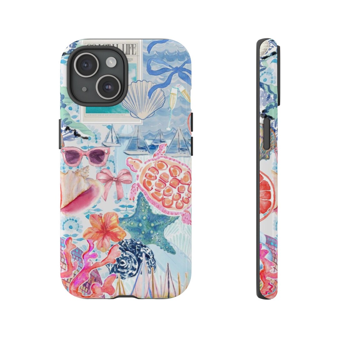 Coastal Summer Collage Limited-edition Phone Case, iPhone 15 14 13 12 ...