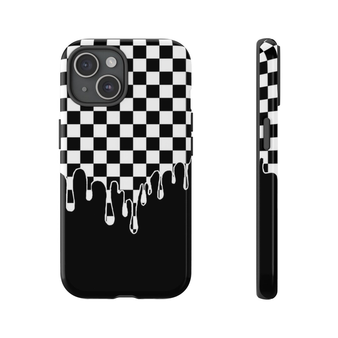 Slime Black Checkerboard Limited-edition Phone Case, iPhone 15 14 13 12 ...