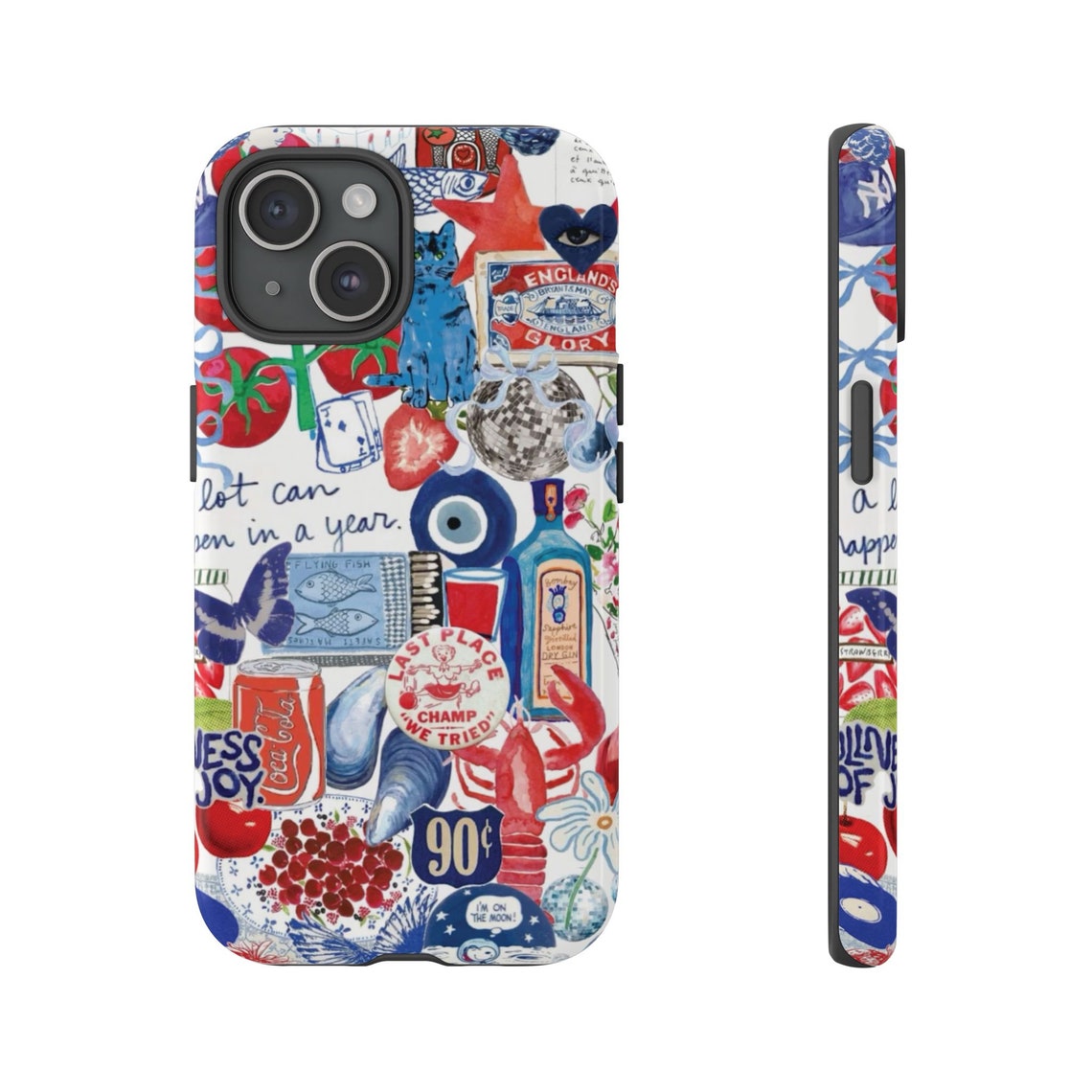 Electric Blue Collage Limited-edition Phone Case, iPhone 15 14 13 12 11 ...